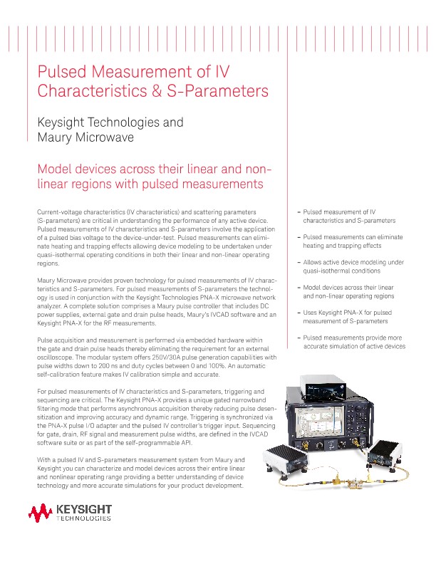 Pulsed Measurement of IV Characteristics and S-Parameters PDF Asset ...