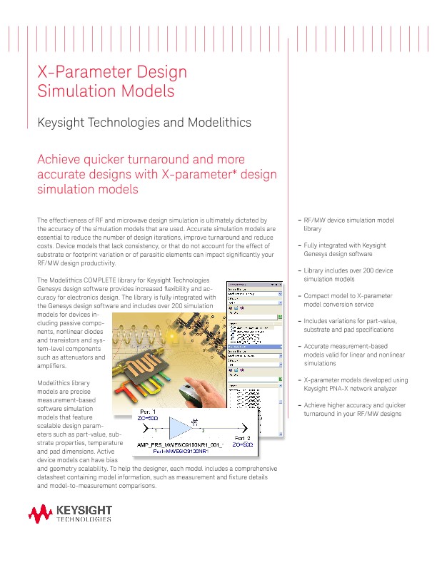 X-Parameter Design Simulation Models PDF Asset Page | Keysight