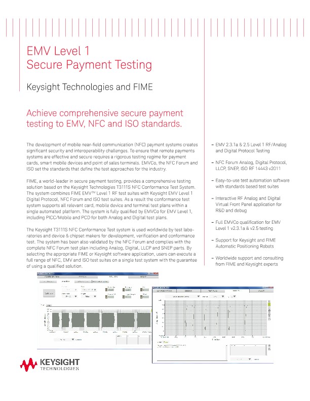 EMV Level 1 Secure Payment Testing PDF Asset Page | Keysight