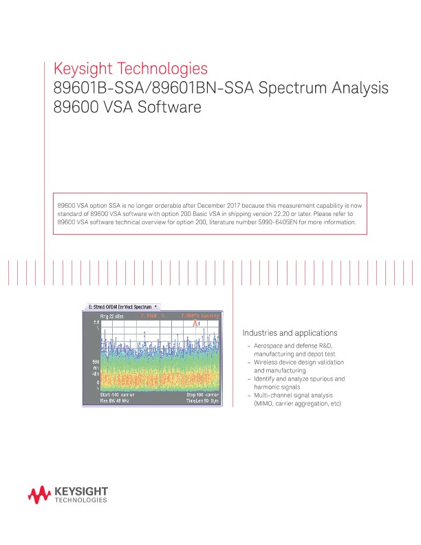 89601B-SSA/89601BN-SSA Spectrum Analysis 89600 VSA Software PDF Asset ...