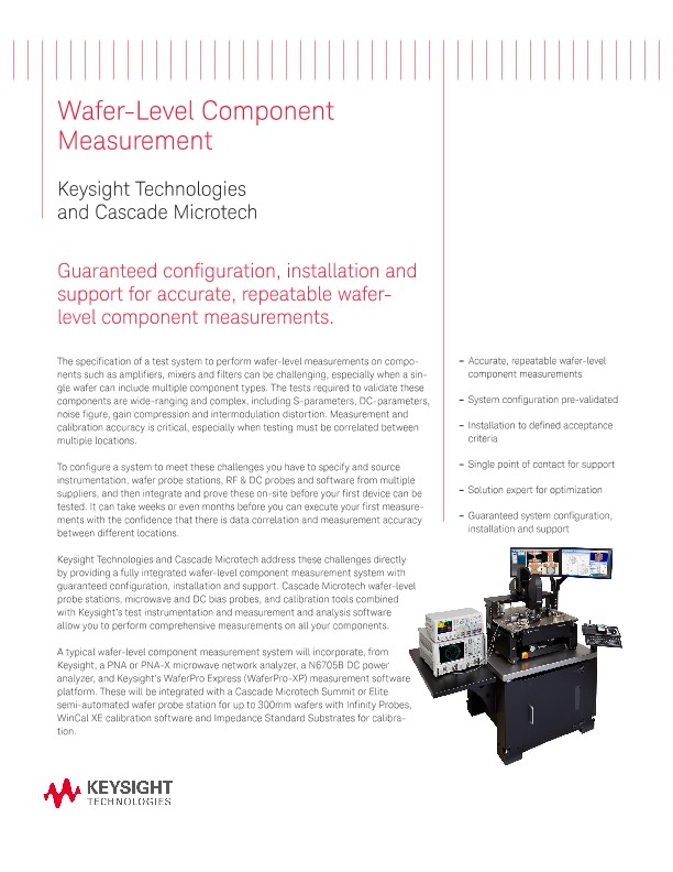 Wafer-Level Component Measurements PDF Asset Page | Keysight