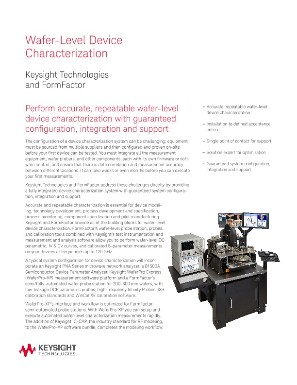 Wafer-Level Device Characterization PDF Asset Page | Keysight