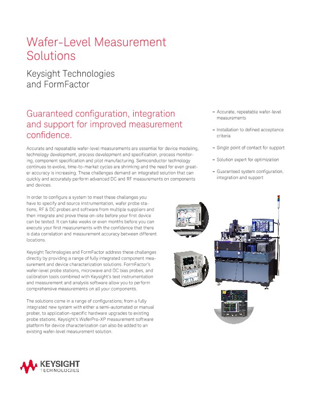 Wafer-level Measurement Solutions Overview PDF Asset Page | Keysight