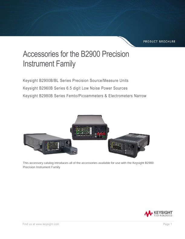 Accessories for the B2900 Precision Instrument Family PDF Asset Page ...