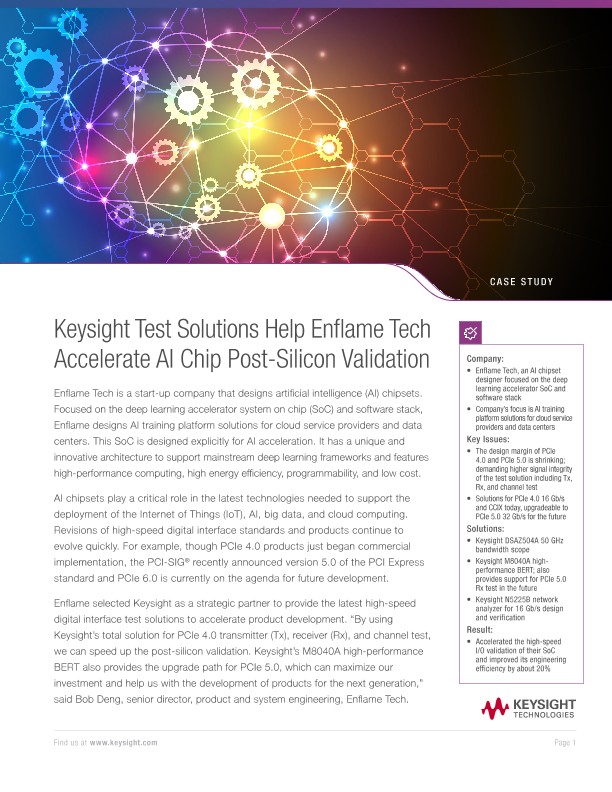 Accelerate AI Chip Post-Silicon Validation Test PDF Asset Page | Keysight