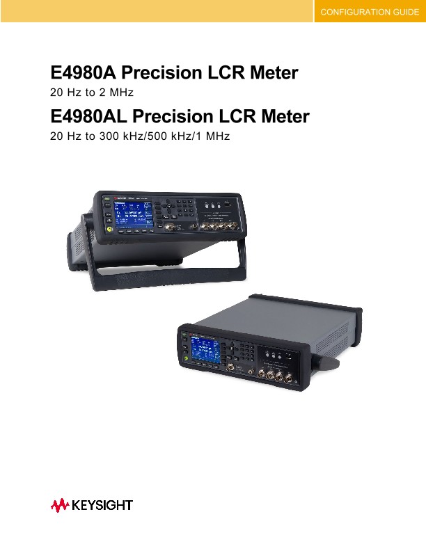 E4980A/E4980AL Precision LCR Meters PDF Asset Page | Keysight