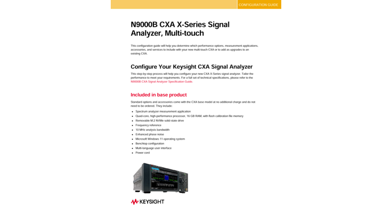 N9000B CXA Signal Analyzer, 9 kHz to 26.5 GHz | Keysight
