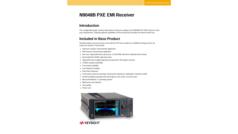 N9048B PXE EMI Test Receiver, 1 Hz to 44 GHz | Keysight
