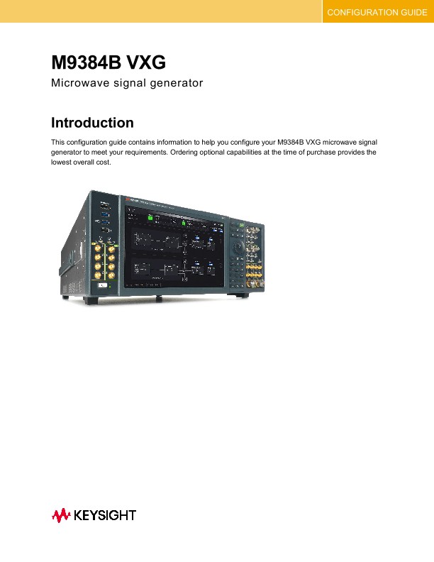 M9384B VXG Microwave Signal Generator PDF Asset Page | Keysight