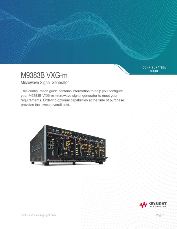 M9383B VXG-m Microwave Signal Generator PDF Asset Page | Keysight