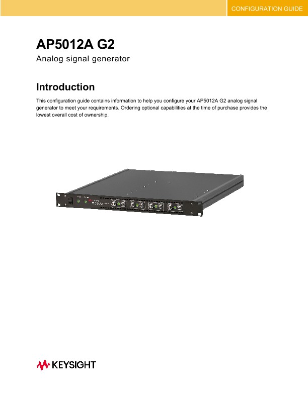 AP5012A G2 Analog Signal Generator PDF Asset Page | Keysight