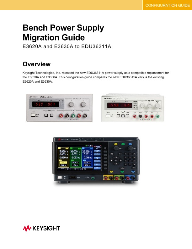Bench Power Supply Migration Guide PDF Asset Page | Keysight