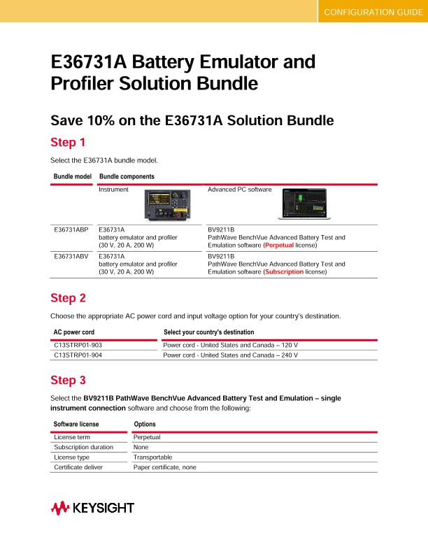 E36731A Battery Emulator and Profiler Solution Bundle PDF Asset Page ...