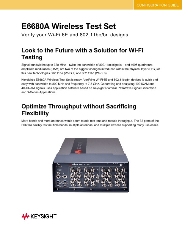 E6680A Wireless Test Set Configuration Guide PDF Asset Page | Keysight