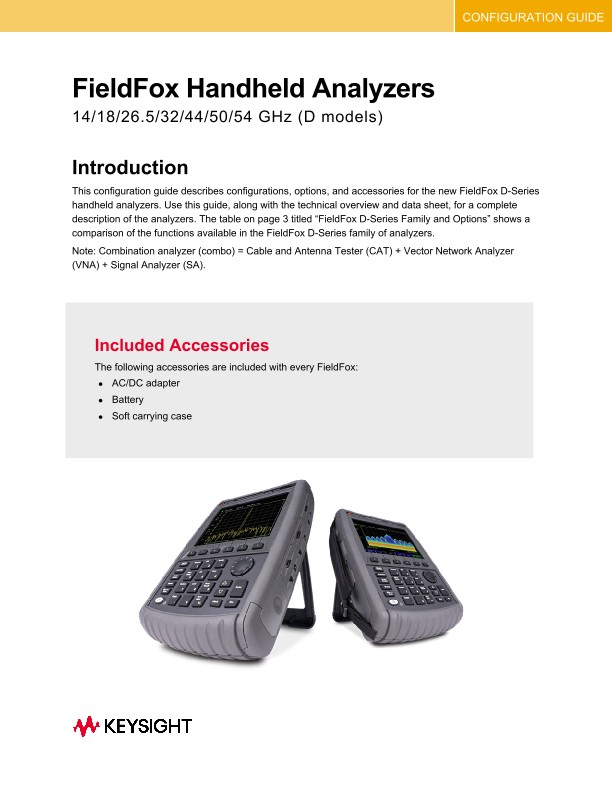 FieldFox Handheld Analyzers D models PDF Asset Page | Keysight
