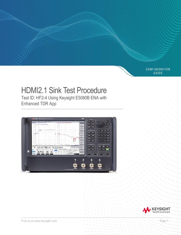 HDMI2.1 Sink Test Procedure PDF Asset Page | Keysight
