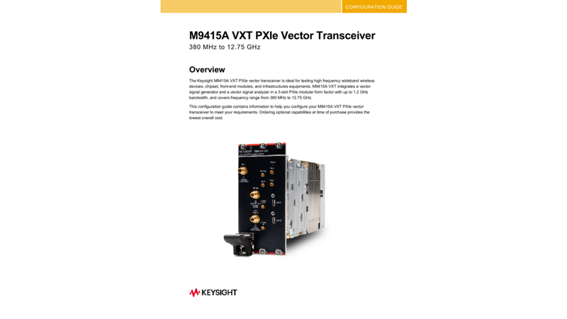 M9415A VXT PXI Vector Transceiver, 380 MHz to 6/8/12 GHz | Keysight