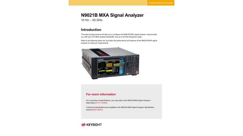 N9021B MXA Signal Analyzer, 10 Hz to 50 GHz | Keysight
