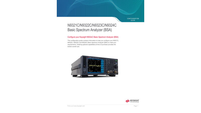 N9323C Basic Spectrum Analyzer (BSA) | Keysight