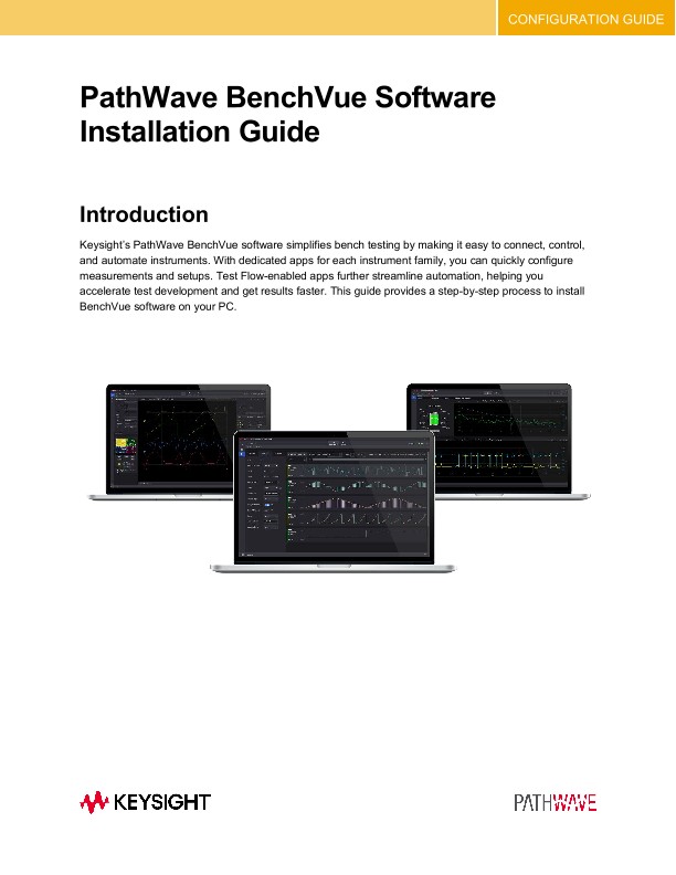 PathWave BenchVue Software Installation Guide PDF Asset Page | Keysight