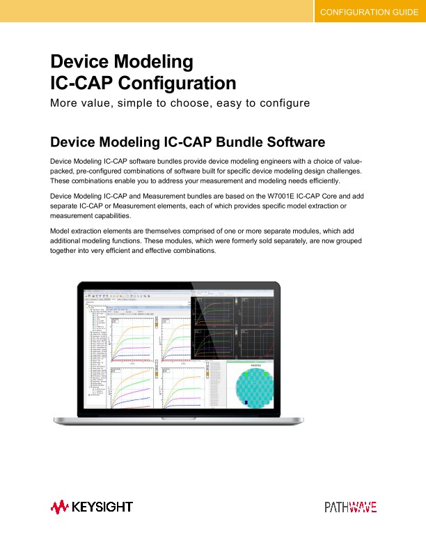 PathWave Device Modeling (IC-CAP) Configuration PDF Asset Page | Keysight