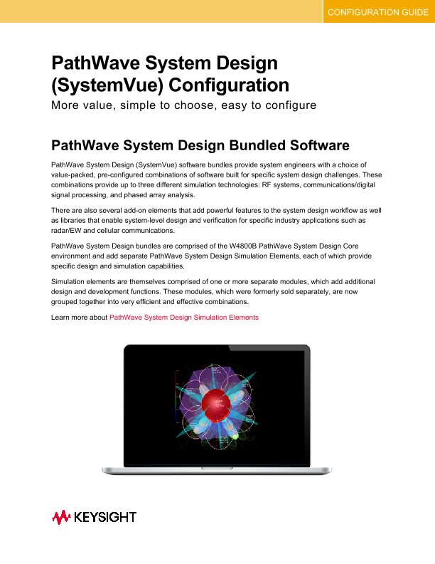 PathWave System Design (SystemVue) Configuration PDF Asset Page | Keysight