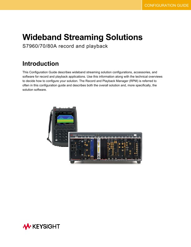 Wideband Streaming Solutions PDF Asset Page | Keysight
