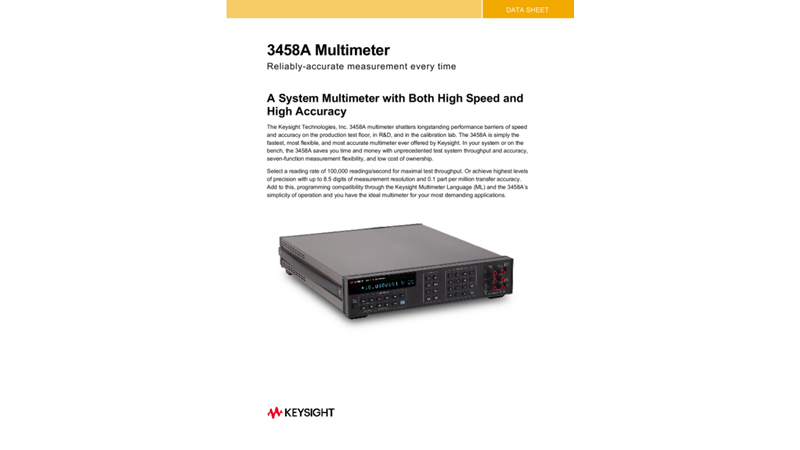 3458A Digital Multimeter, 8.5 Digit | Keysight