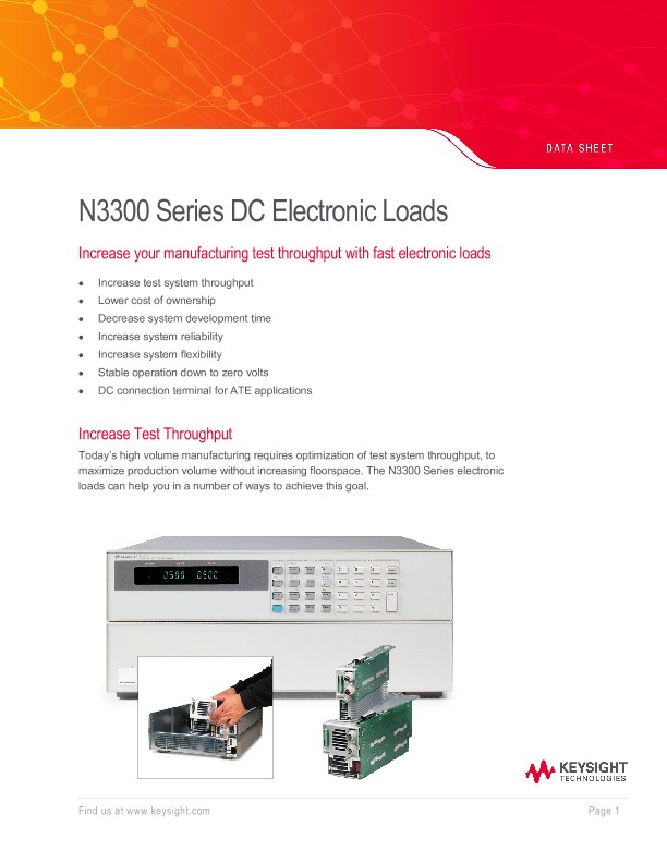N3300A Series DC Electronic Loads PDF Asset Page | Keysight