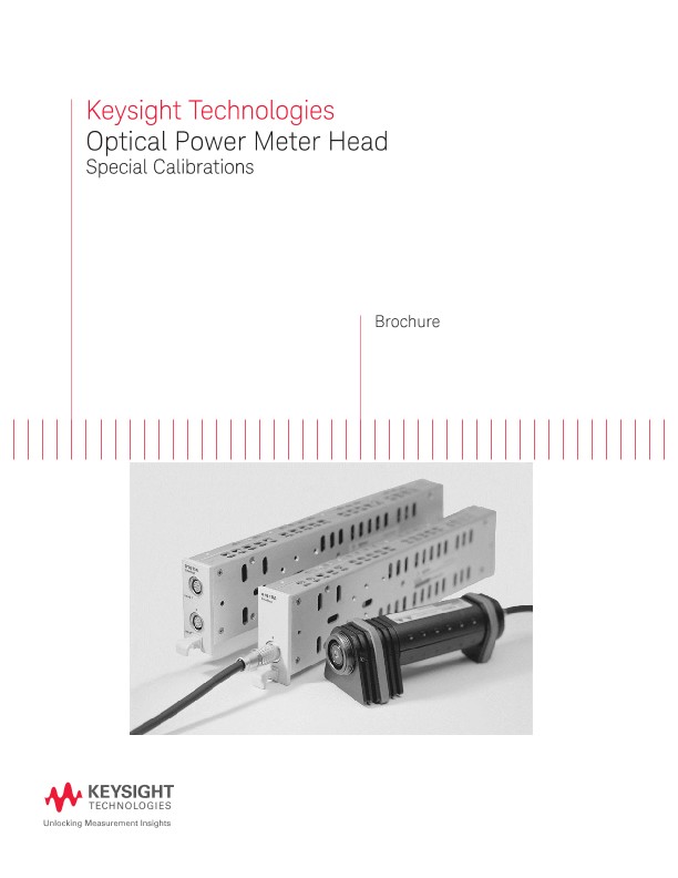 Optical Power Meter Head Special Calibration PDF Asset Page | Keysight