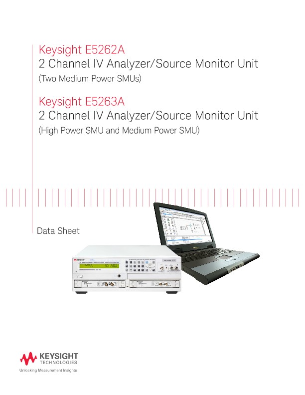 E5262A/E5263A Channel IV Analyzer/Source Monitor Unit PDF Asset Page ...