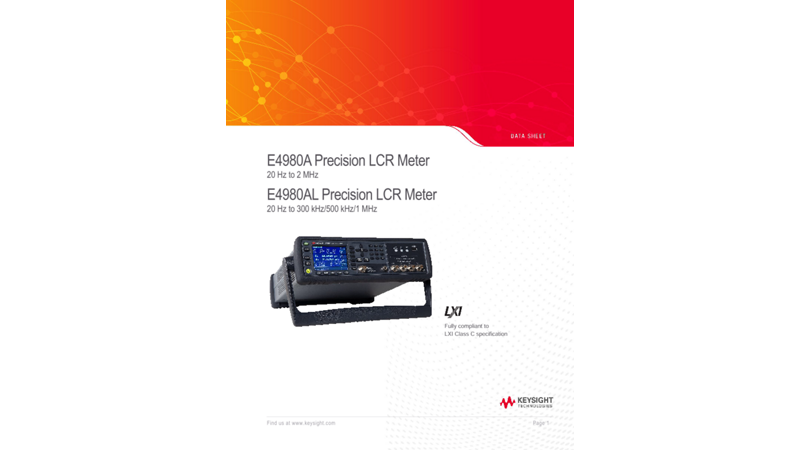 E4980A 정밀 LCR 미터, 20 Hz ~ 2 MHz | Keysight