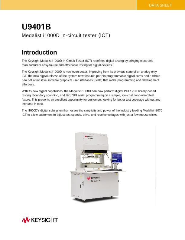 Medalist i1000D In-Circuit Test System PDF Asset Page | Keysight
