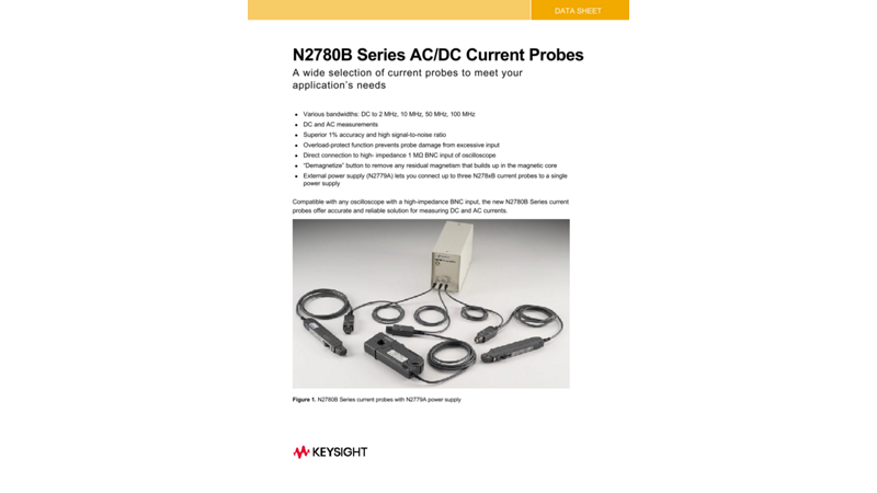 N2780B AC/DC Current Probe, 2 MHz, 500 Arms | Keysight