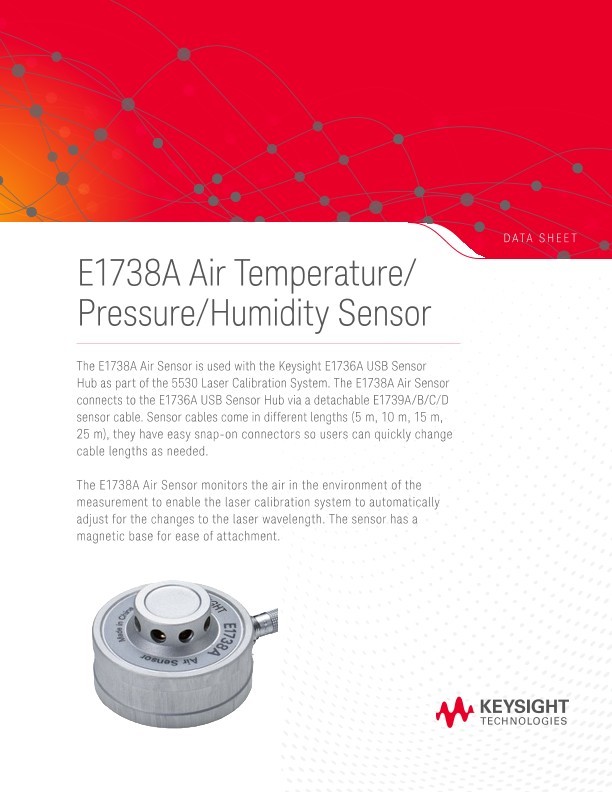 E1738A Air Temperature/Pressure/Humidity Sensor PDF Asset Page | Keysight