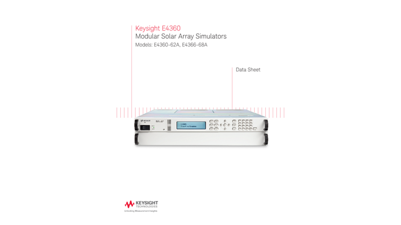 E4360A 모듈러 태양광 어레이 시뮬레이터 | 키사이트