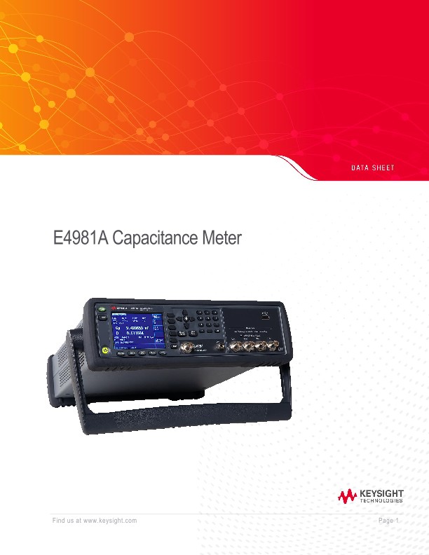 E4981A Capacitance Meter PDF Asset Page | Keysight