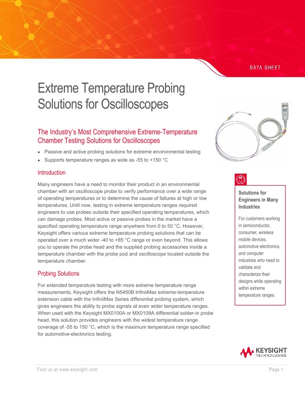Extreme Temperature Probing Solutions for Oscilloscope PDF Asset Page ...