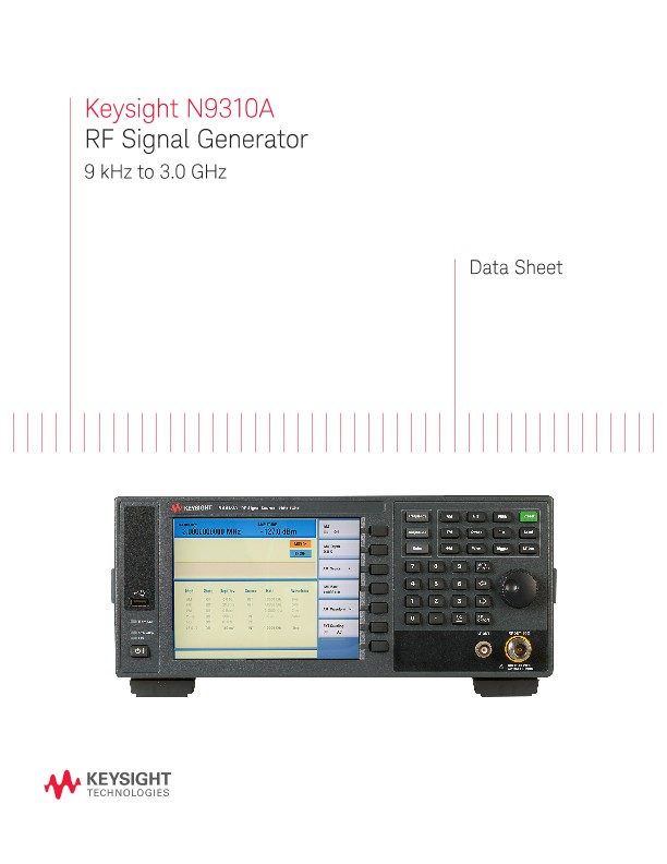 N9310A RF Signal Generator 9 kHz to 3.0 GHz PDF Asset Page | Keysight