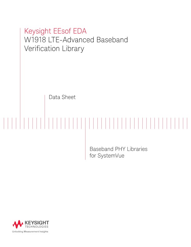 W1918 LTE-Advanced Baseband Verification Library PDF Asset Page | Keysight