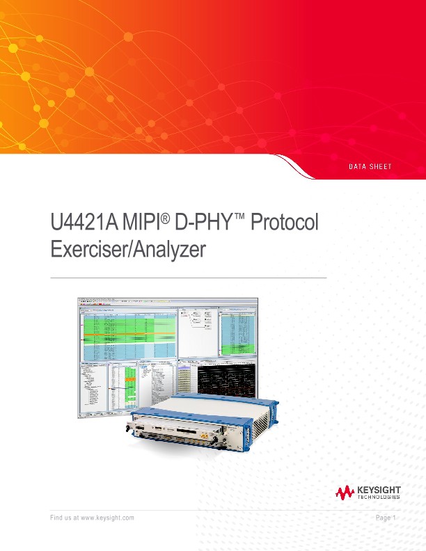 U4421A MIPI® D-PHY™ Protocol Exerciser/Analyzer PDF Asset Page | Keysight