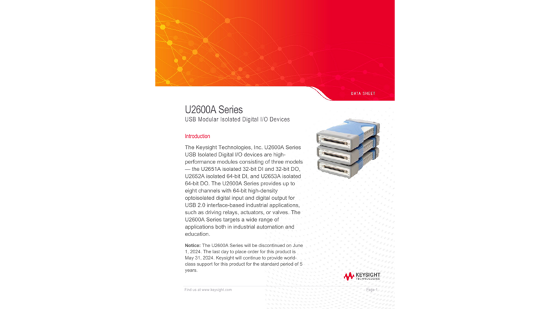 U2600A Series USB Modular Isolated Digital Input/Output | Keysight