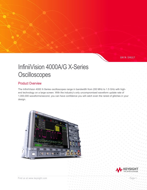 InfiniiVision 4000 X-Series Oscilloscopes PDF Asset Page | Keysight