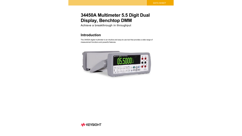 34450A Digital Multimeter, 5.5 Digit, OLED Display | Keysight
