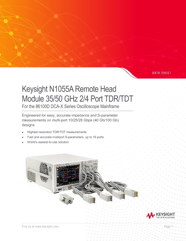 N1055A Remote Head Module 35/50 GHz 2/4 Port TDR/TDT PDF Asset Page ...