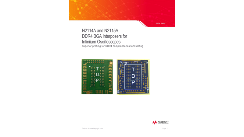 N2114A DDR4 BGA Interposers, DDR4 DRAM x4/x8 packages | Keysight