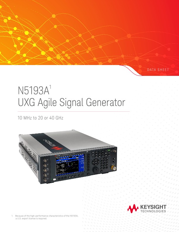 N5193A UXG Agile Signal Generator PDF Asset Page | Keysight