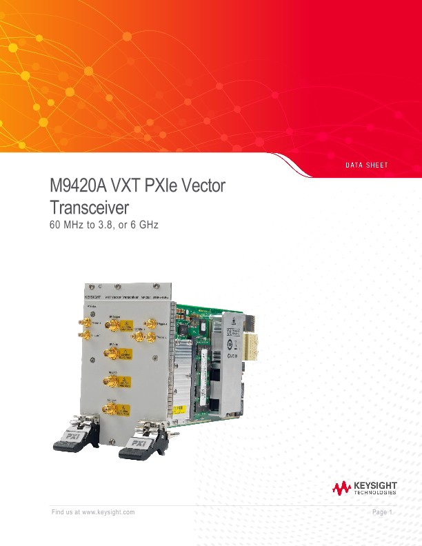 M9420A VXT PXIe Vector Transceiver PDF Asset Page | Keysight