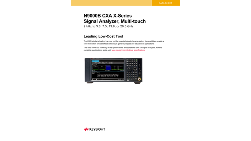 N9000B CXA Signal Analyzer, 9 kHz to 26.5 GHz | Keysight