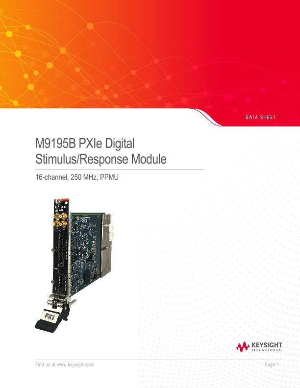 M9195B PXIe Digital Stimulus/Response Module PDF Asset Page | Keysight